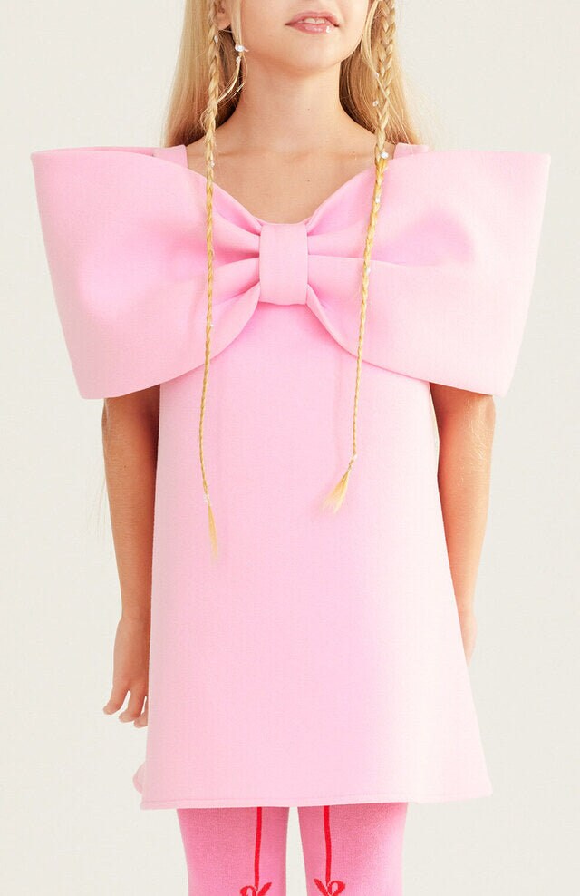 Ariel Bow Dress, Big Bow Dress, Party Dress, Birthday Dress, Neoprene ...