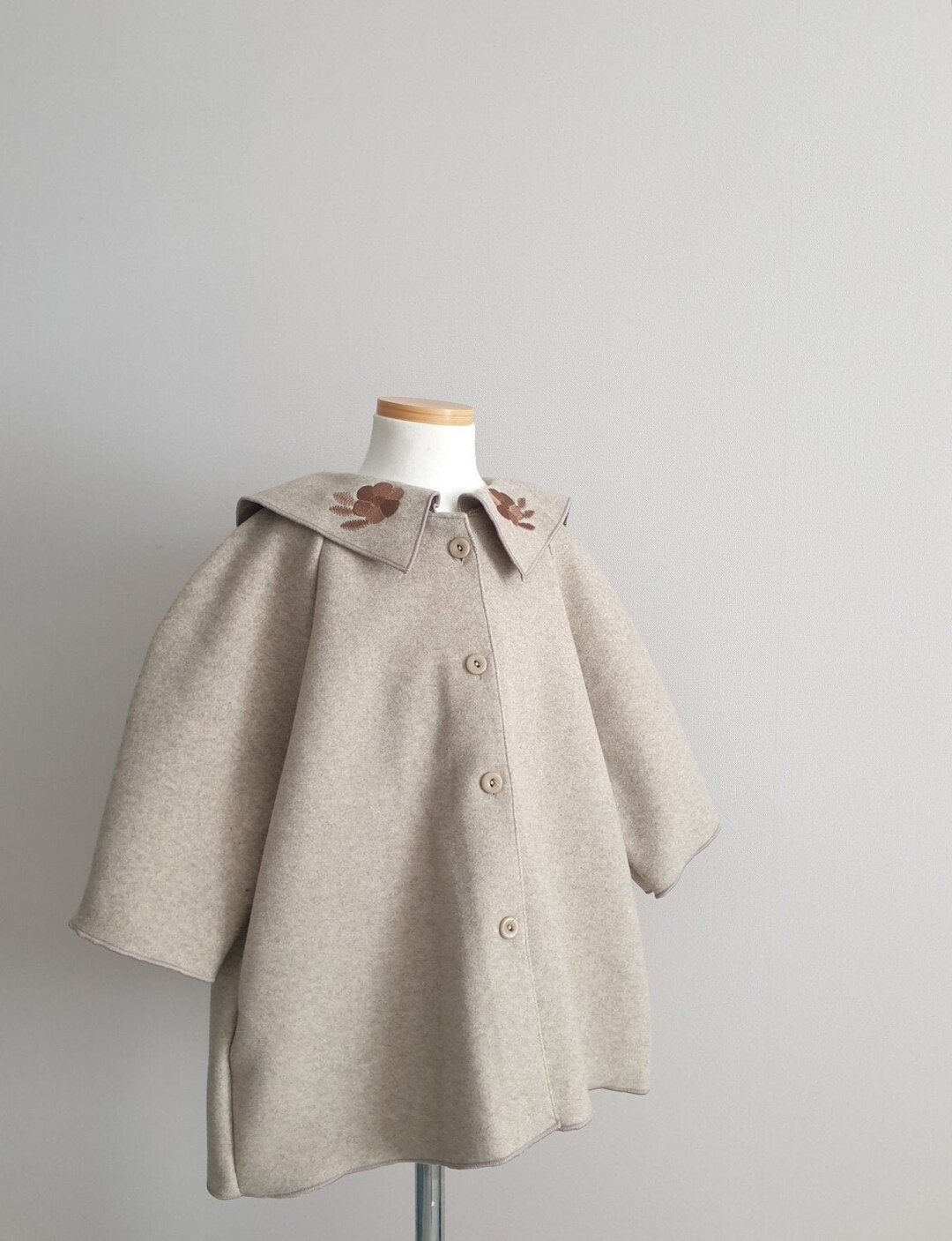 Mellow Coat Girl Coat Embroidery Coat Wide Collar Coat - Etsy