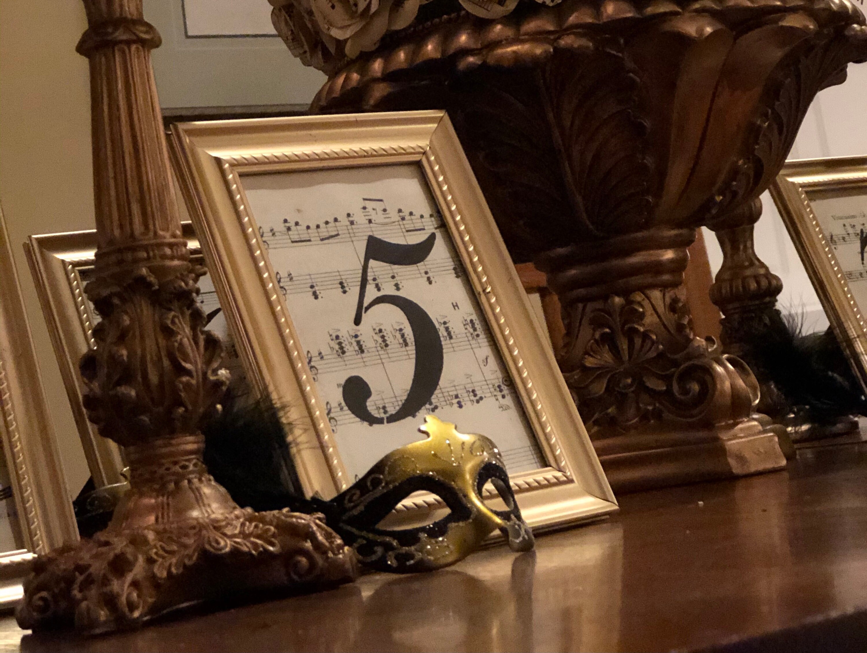 10 Vintage Sheet Music Table Numbers in Gold Frame (sold as Set) - Etsy