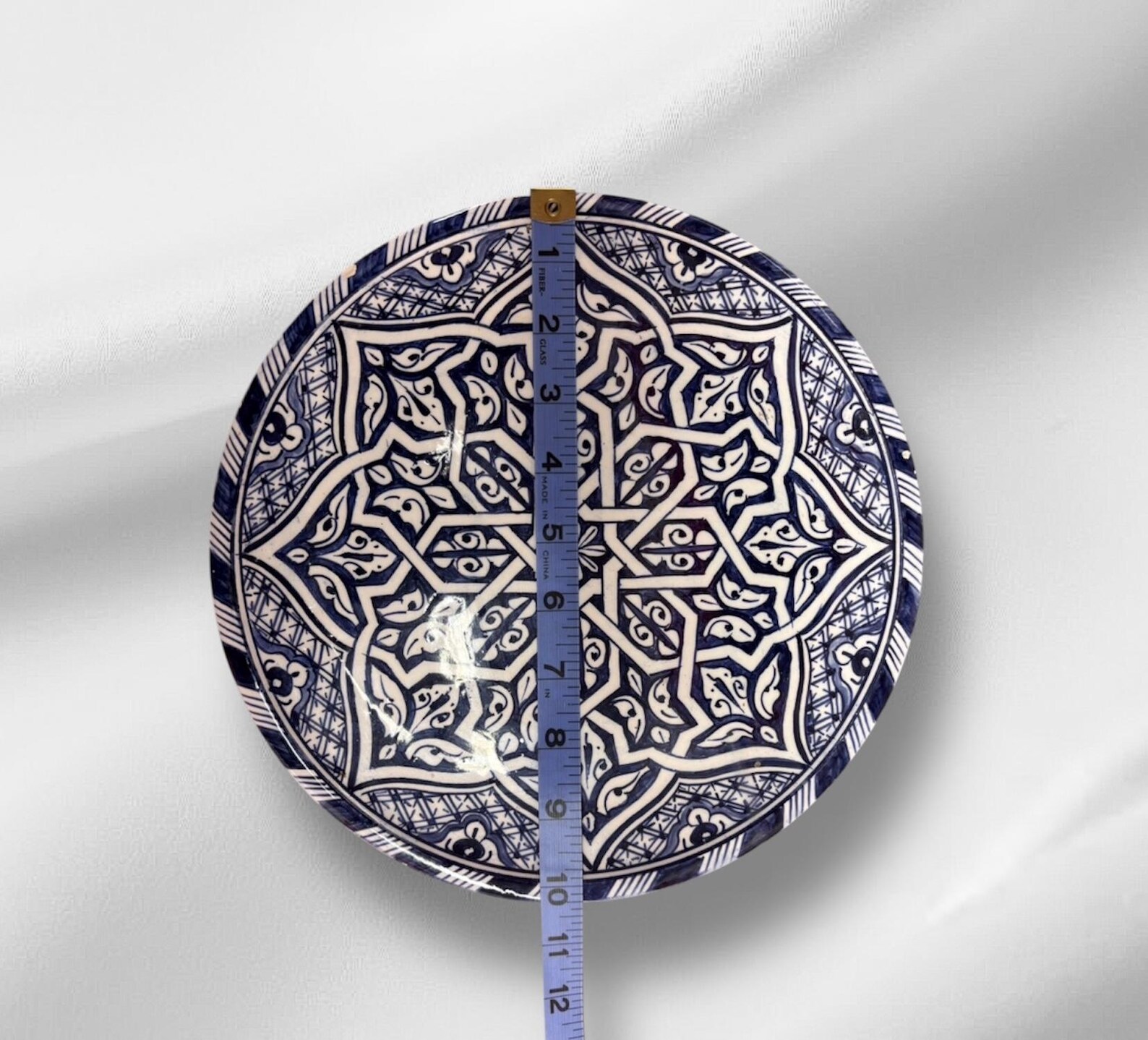 Vintage Moroccan Ceramic Plate | Hand-painted Fez Pottery | Large 10 ...