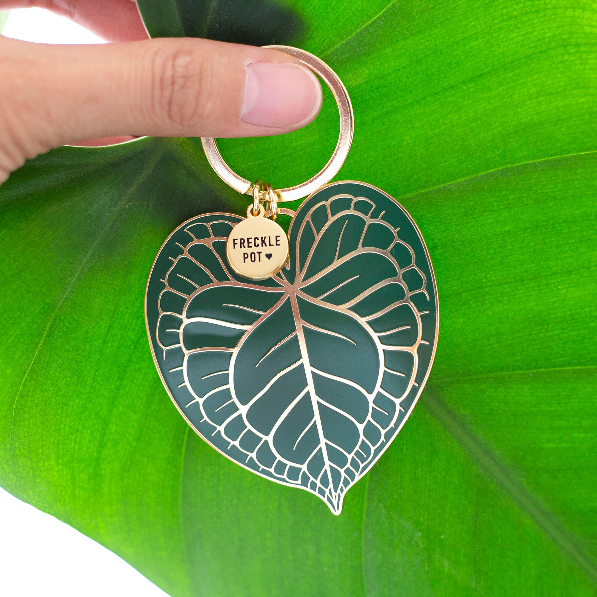 Tropical Plant Leaf Enamel Keychain Plant Lovers Gift Gold Botanic ...