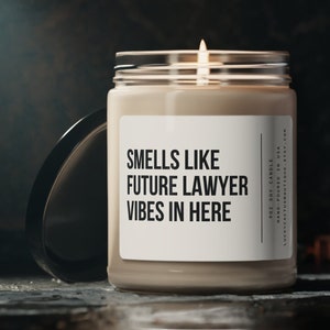 Smells Like Future Lawyer Vibes in Here Candle, Funny Lawyer Gift, Law ...