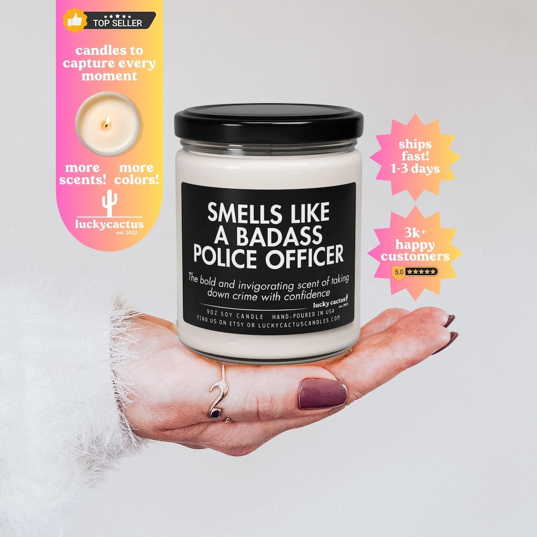 Smells Like A Badass Police Officer Candle, Police Officer Gifts ...