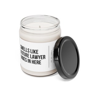 Smells Like Future Lawyer Vibes in Here Candle, Funny Lawyer Gift, Law ...