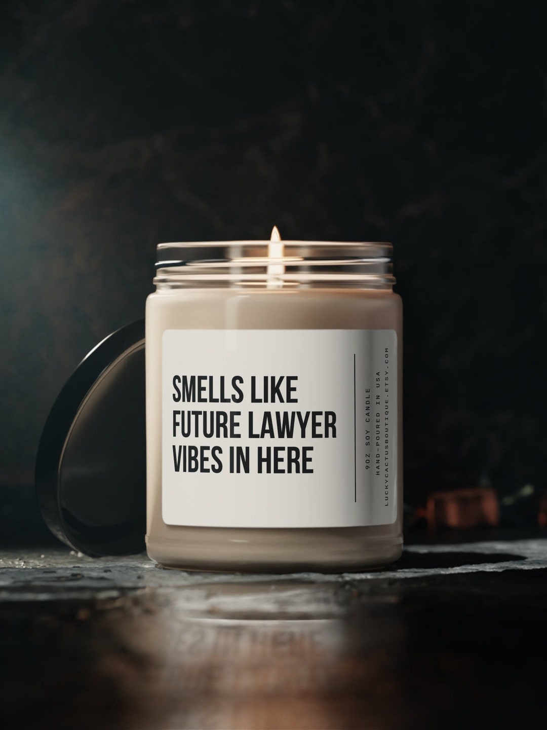Smells Like Future Lawyer Vibes in Here Candle, Funny Lawyer Gift, Law ...