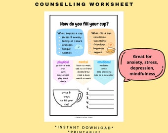 Feelings Flower Counselling Worksheet Printable/instant Download for ...