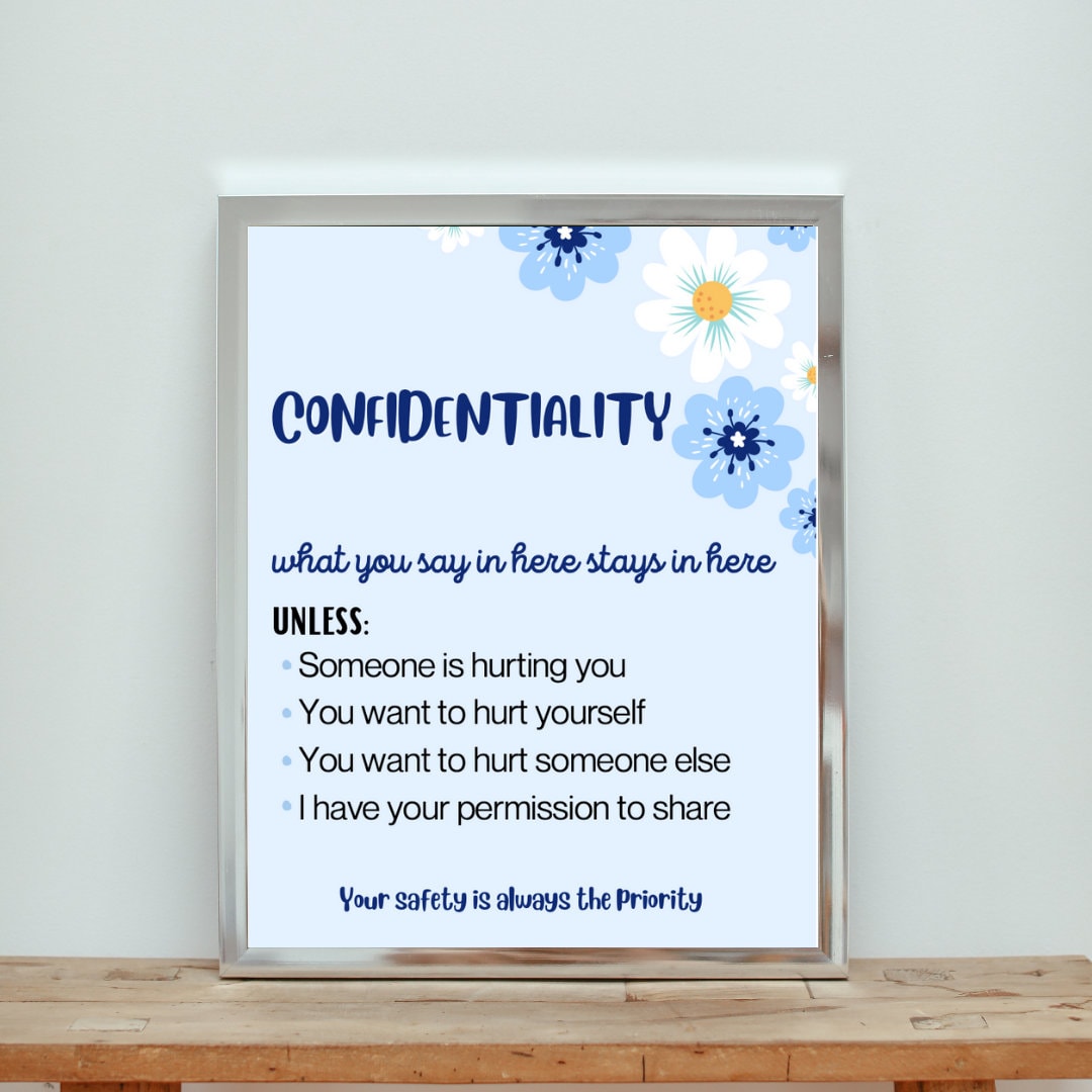 Confidentiality Poster Therapist, Counselor, Psychologist, School ...