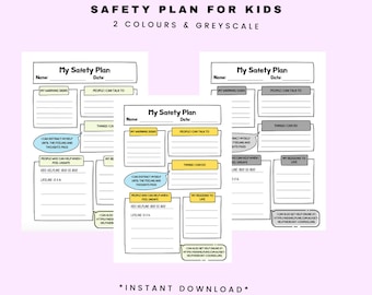 Safety Plan Worksheet for Kids - Etsy