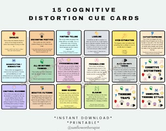 Cognitive Distortion Cards - Etsy