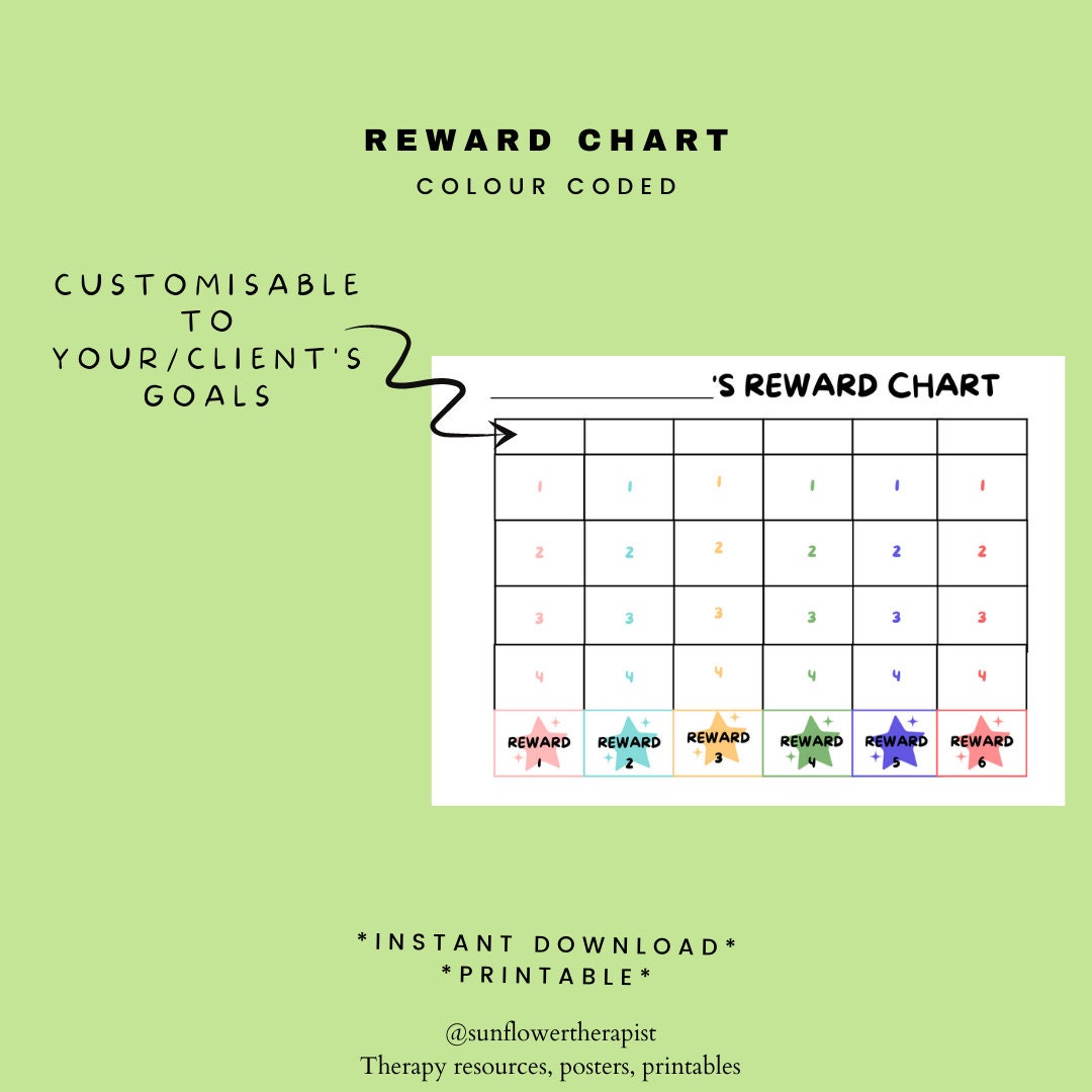 Printable Reward Chart, Printable/instant Download for Children ...