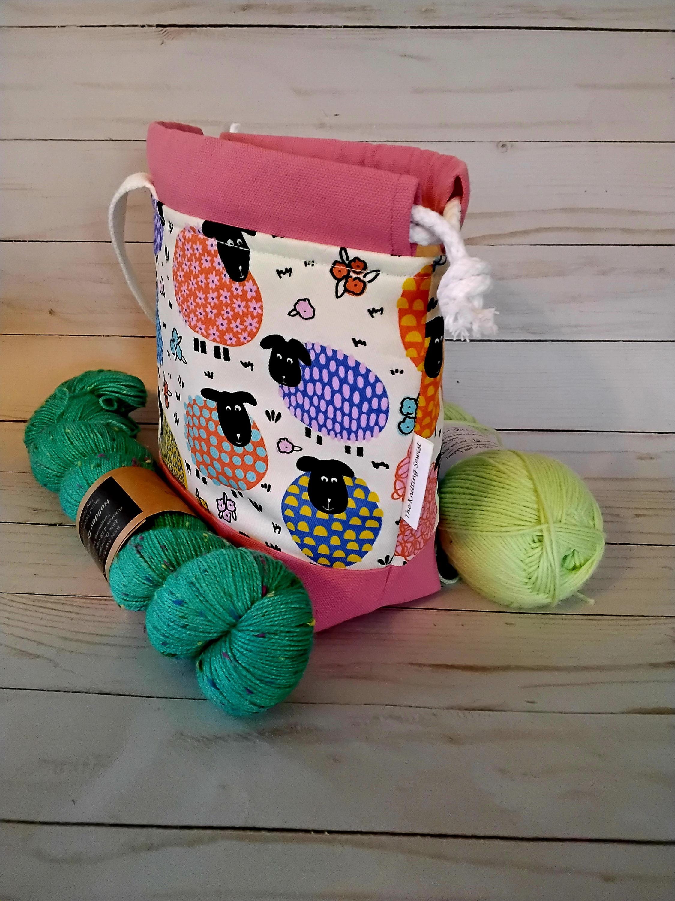 Small Colorful Sheep Project Bag: Knitting, Crochet, and Makers Bag - Etsy