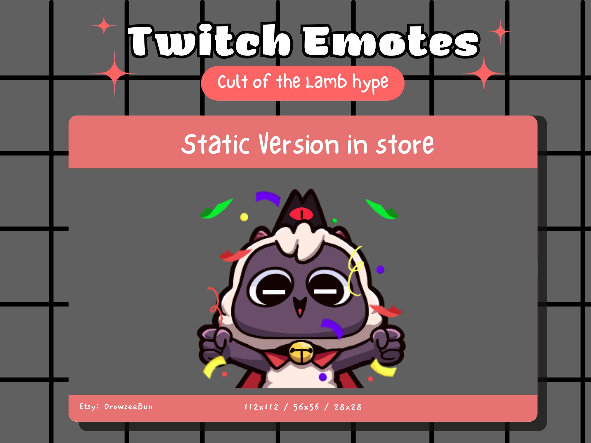Cult of the Lamb Animated HYPE Emote | Twitch Sub Emotes | Premade ...