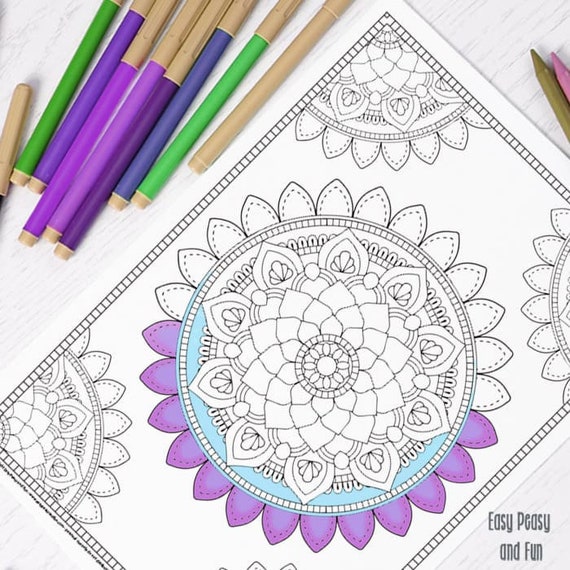 Meditation Self Care Mandala Coloring Book 10 pages for kids and adults ...