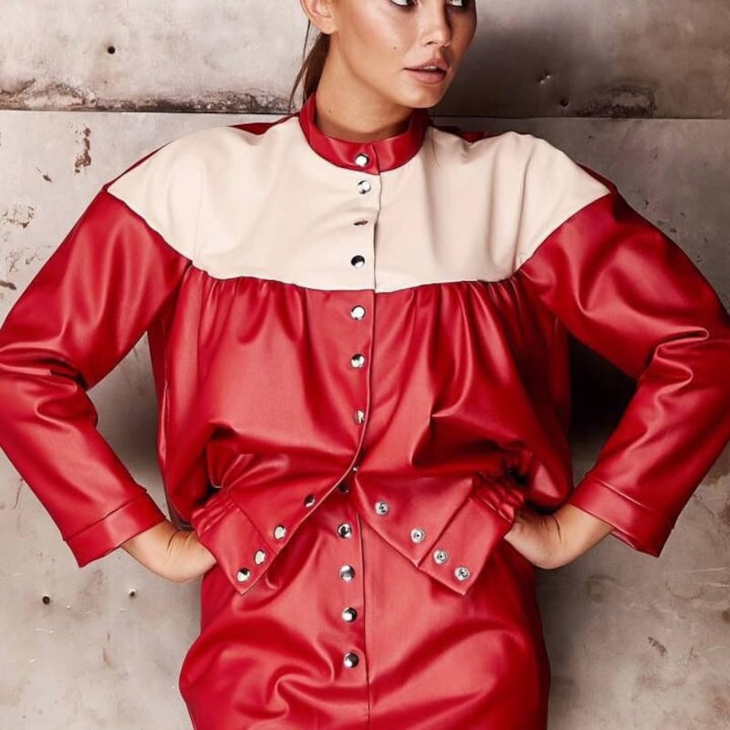 Leather Two Piece Skirt Set - Etsy