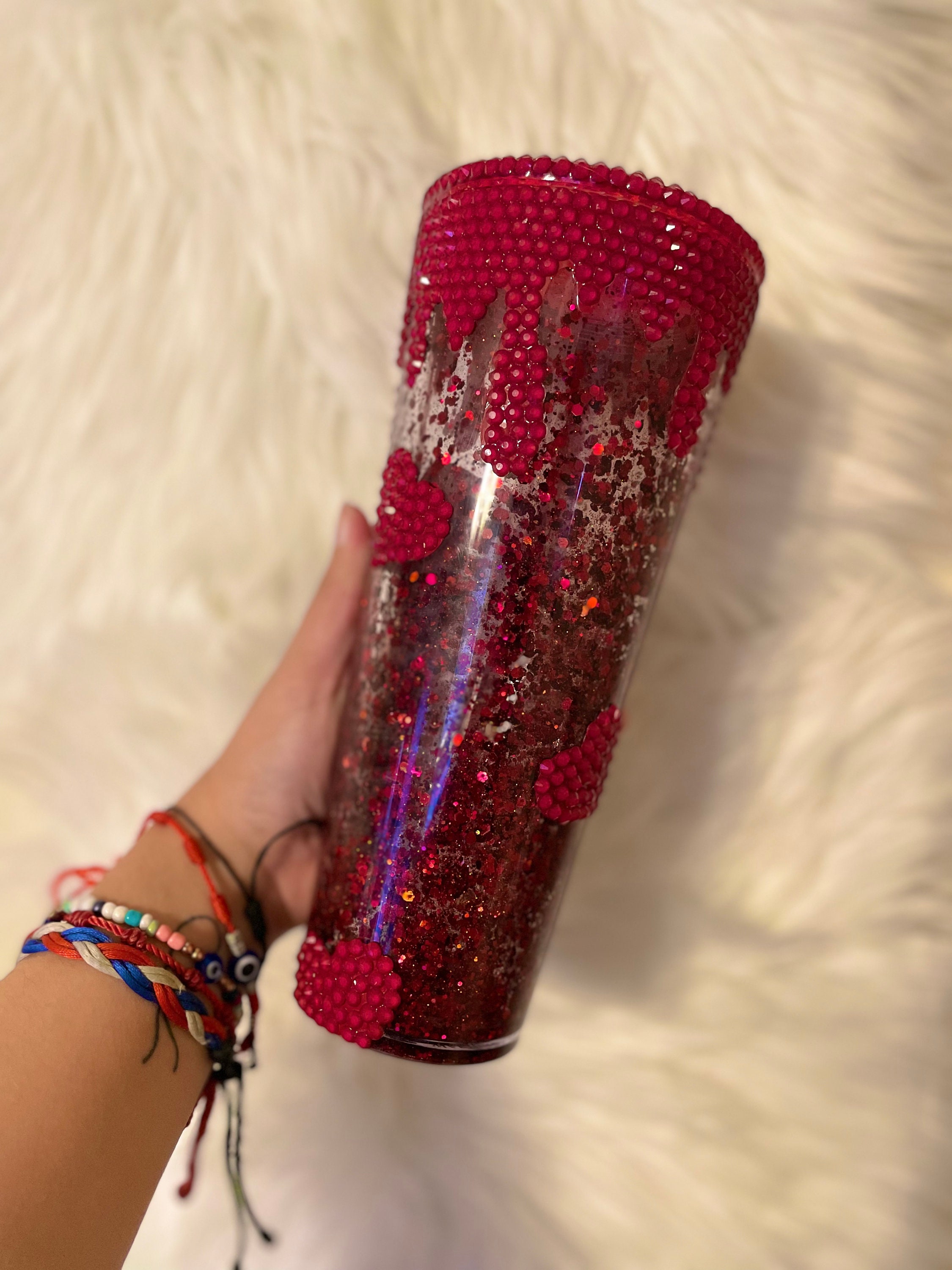 Valentine's Day Drip Rhinestone Tumbler - Etsy