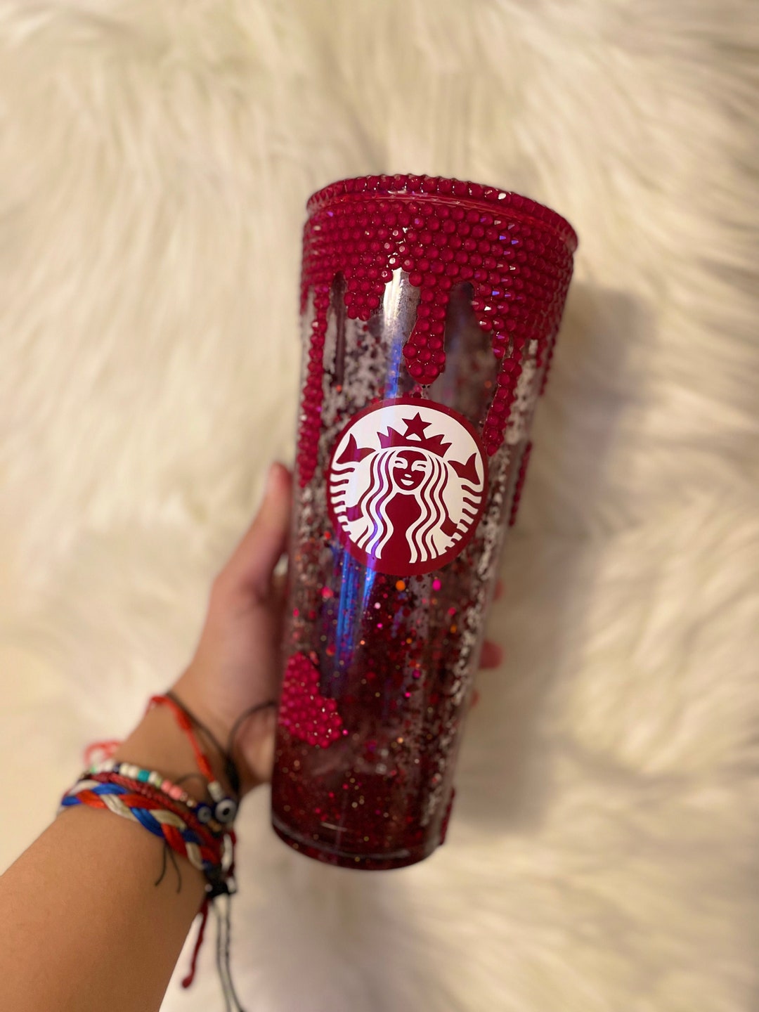 Valentine's Day Drip Rhinestone Tumbler - Etsy