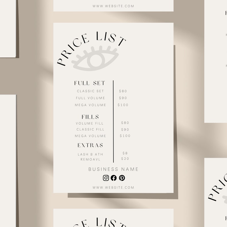 Price List Template Editable Price Sheet Pricing List - Etsy