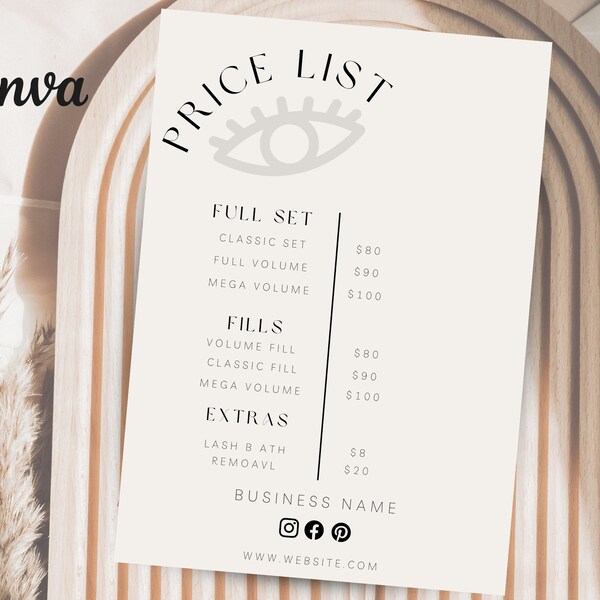 Lash Price List - Etsy