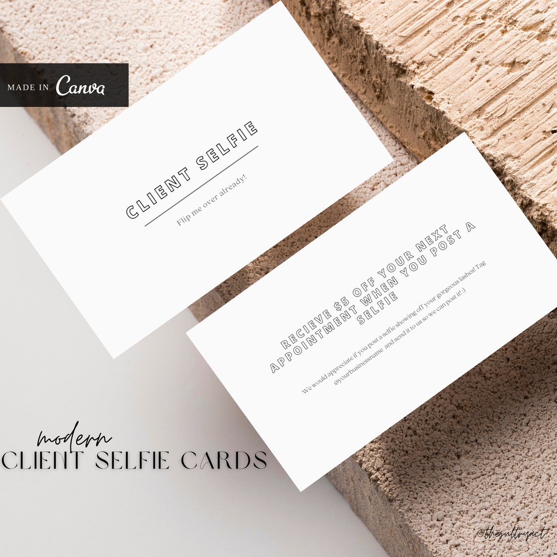 Client Selfie Cards, Small Beauty Business Cards, Referral Card ...