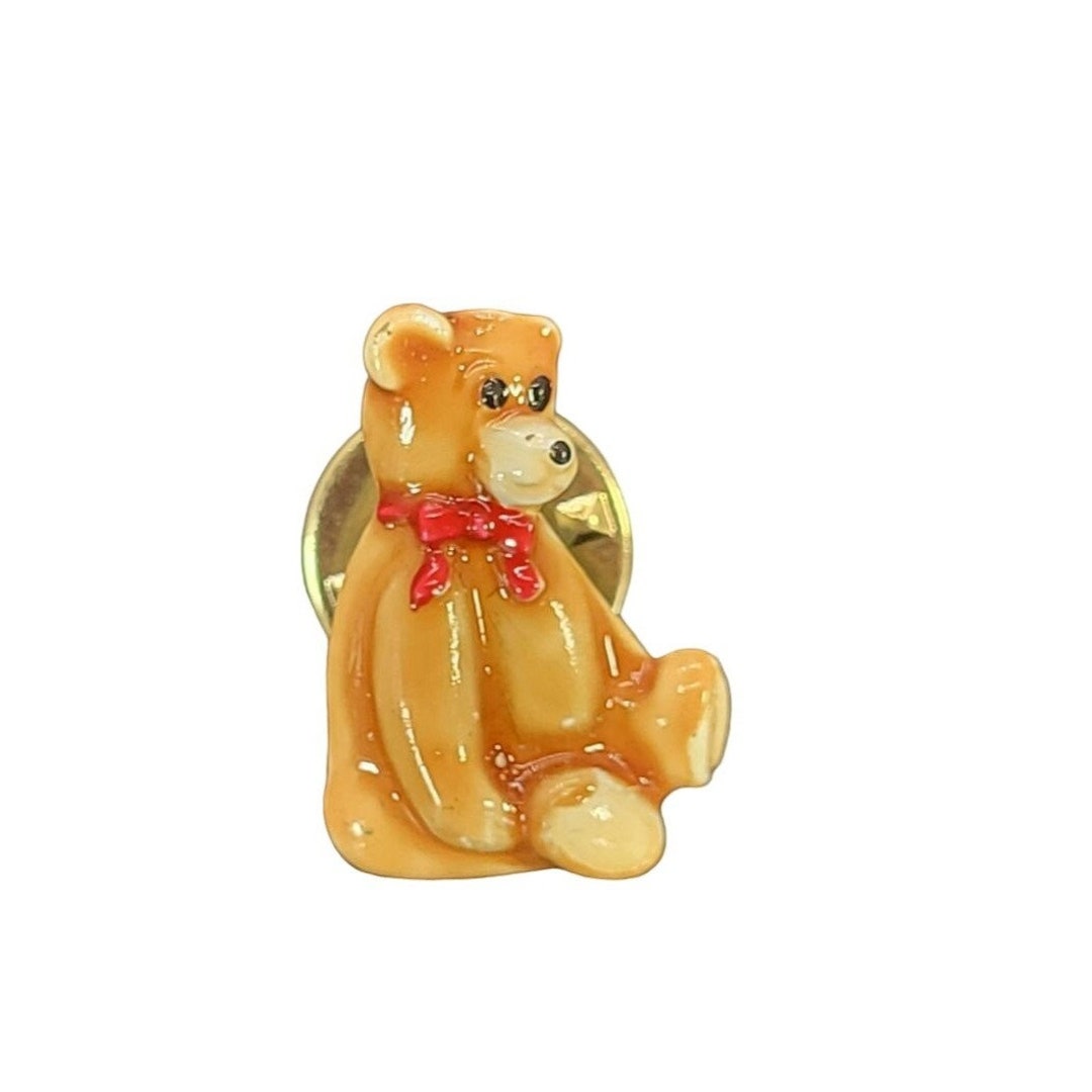 Vintage Enamel Teddy Bear Jacket Push Back Brooch Pin - Etsy