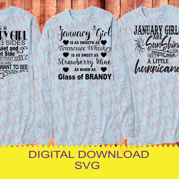 January Girl Svg - Etsy