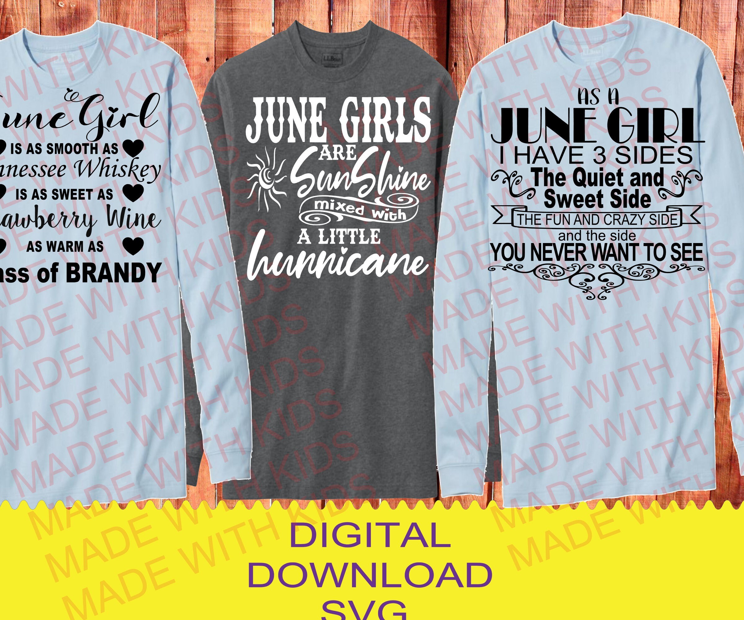 JUNE BIRTHDAY SVG Tshirt Design June Girl Design 3 Files - Etsy