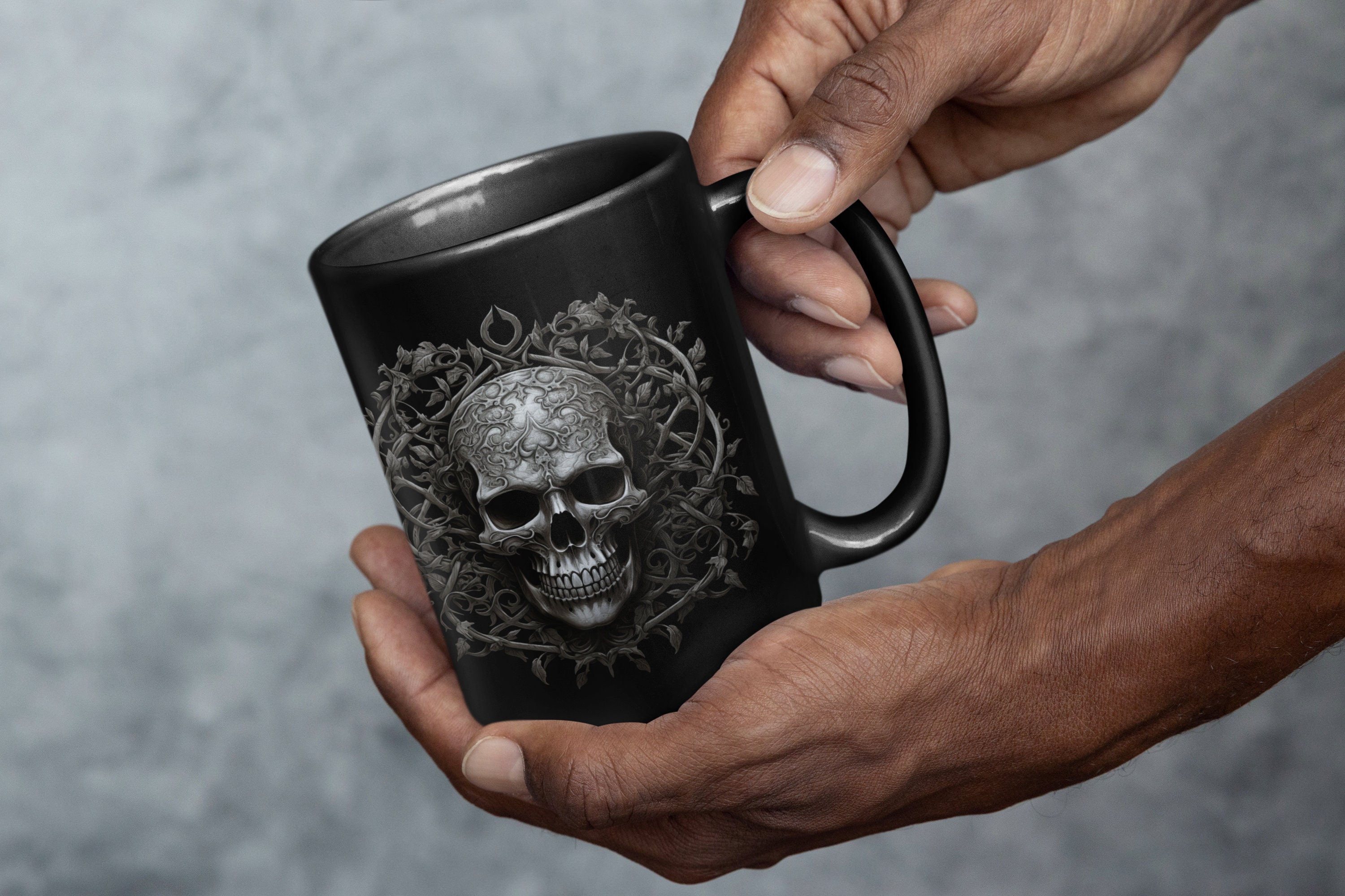 Gothic Skull 15 Oz Mug,macabre Mug, Gothic Skull Coffee Cup, Viking ...