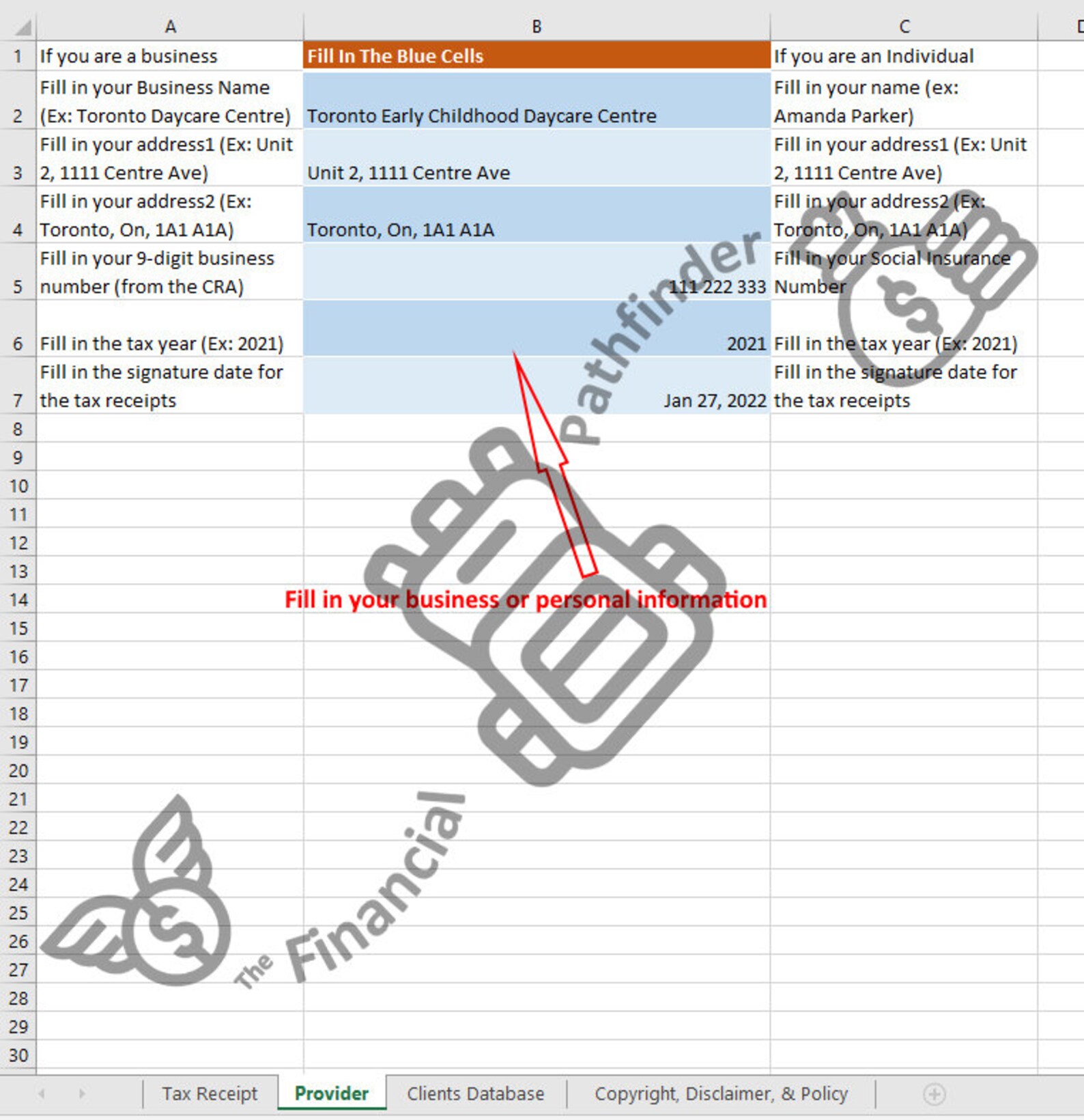 Child Care Tax Receipts Template for Canadians | Etsy