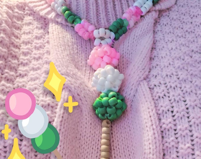 Handmade Dango Beaded Necklace: Kawaii Kandi Choker With 3D Charm - Etsy