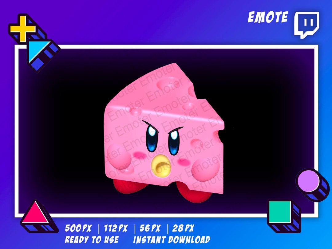 Twitch Emote - Kirby Angry Cheese Emote - Super Mario - Kawaii - Kirby ...