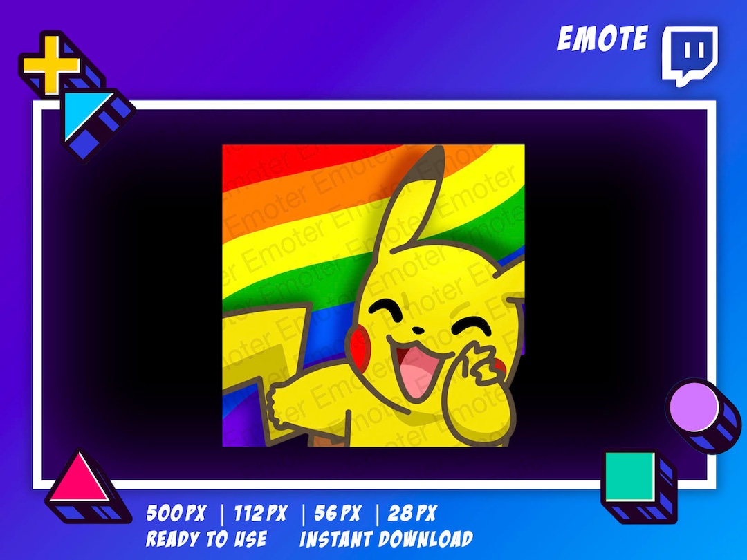 Twitch Pokemon Emote - Pikachu Flag - Pride Month - LGBTQ - Scarlet ...