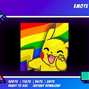Twitch Pokemon Emote - Pikachu Flag - Pride Month - LGBTQ - Scarlet ...
