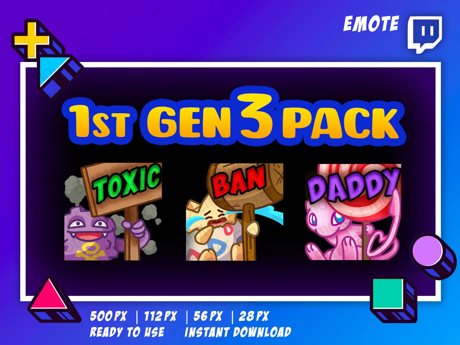 Twitch Pokemon Emote Gen 1 Text Emotes Pack Koffing Togepi Mew Scarlet ...