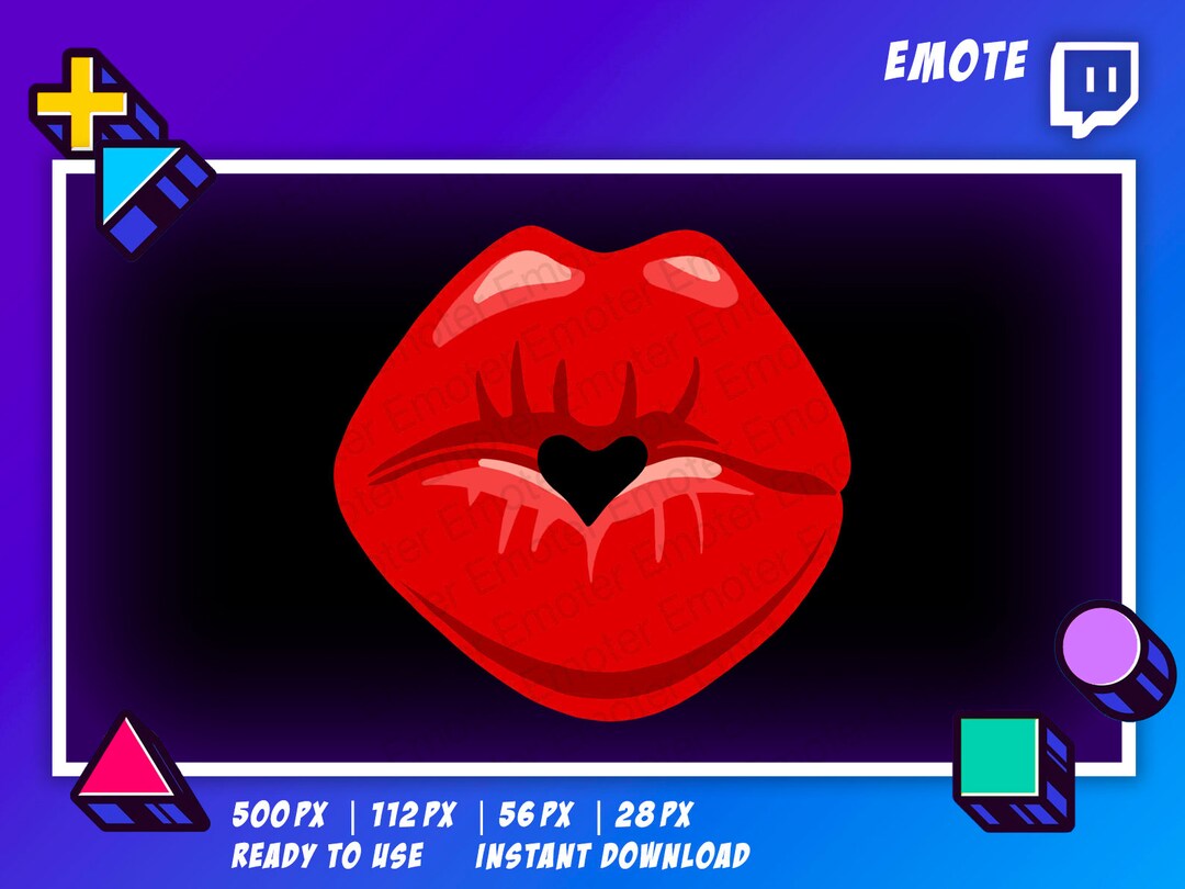 Twitch Emote - Lips Kiss - Digital Art - Etsy
