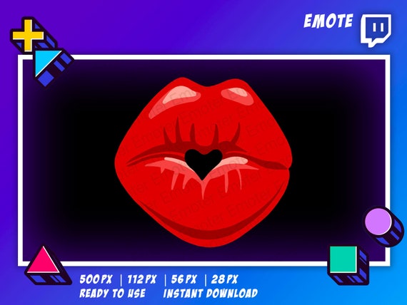 Twitch Emote Lips Kiss Digital Art - Etsy