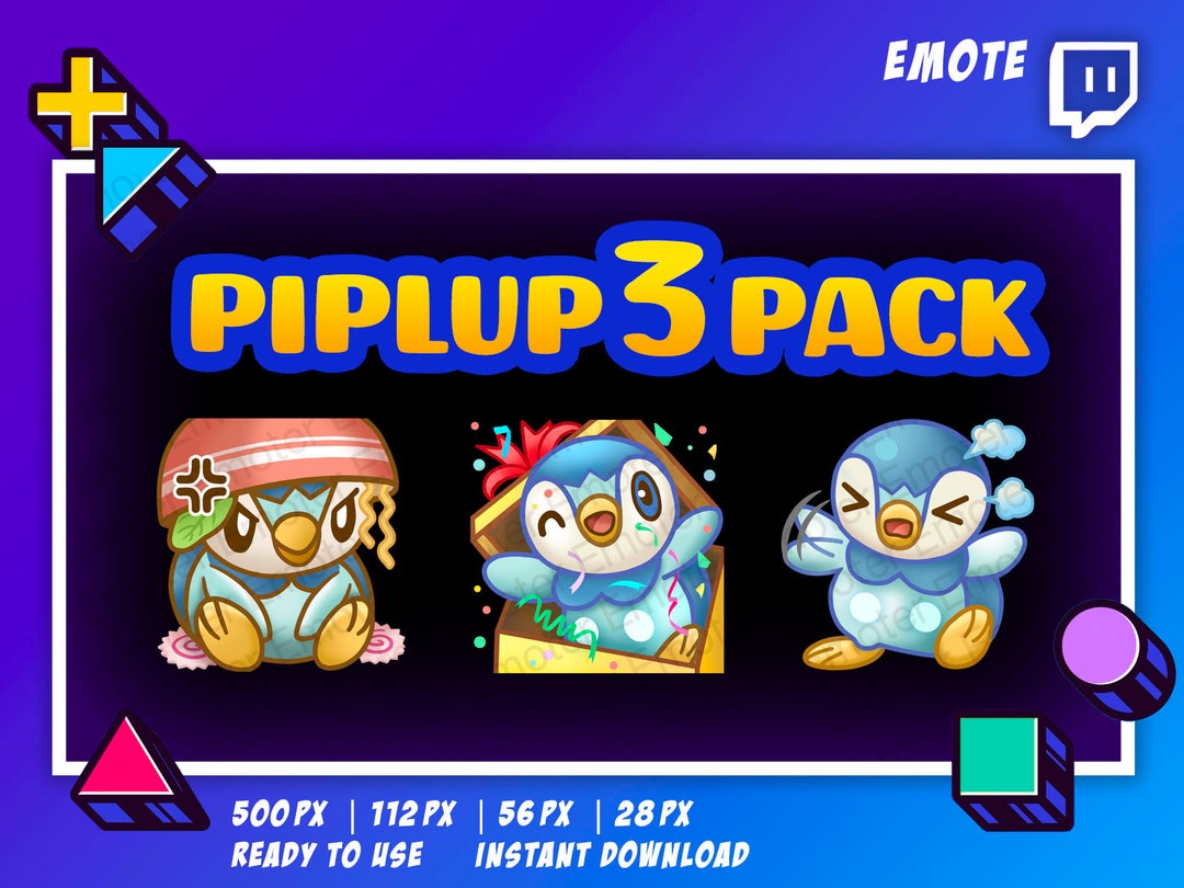 Twitch Pokemon Emote - Piplup Emotes Pack - Noodle - Gift Sub - Angry ...