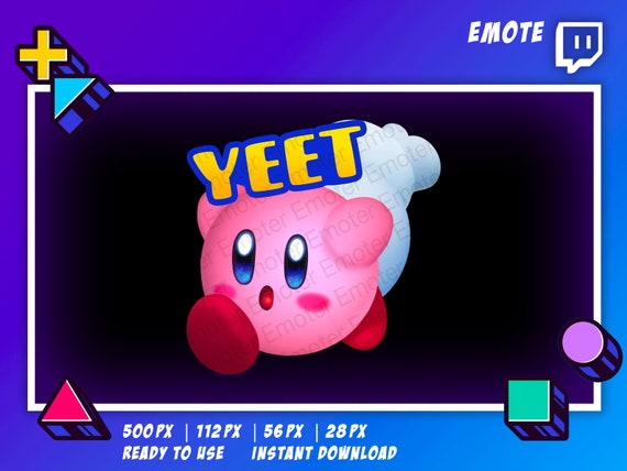 Twitch Emote Kirby Yeet Emote Super Mario Kawaii Kirby | Etsy