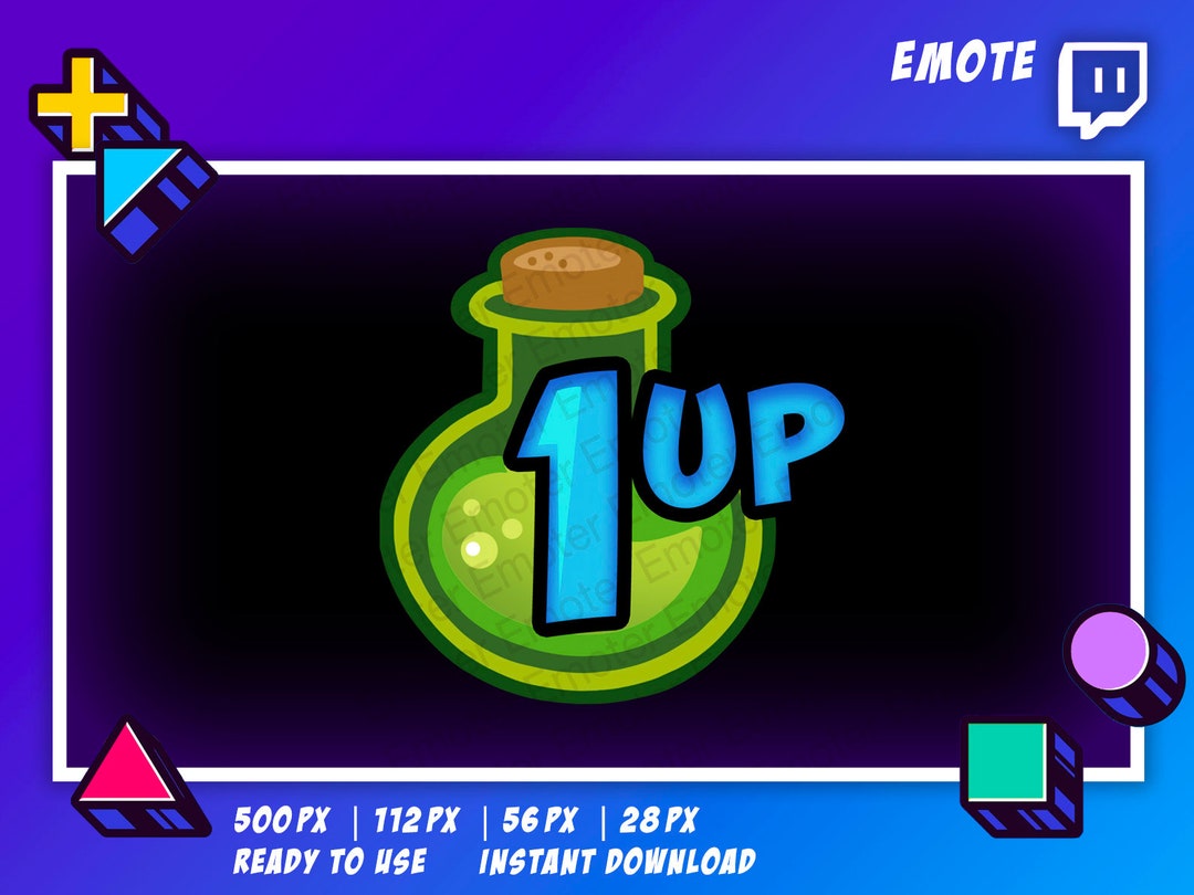 Twitch Emote - 1up - Funny - Digital Art - Etsy