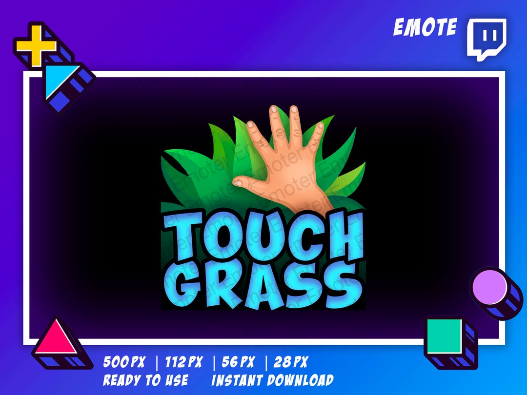 Twitch Discord Emote Touch Grass Funny Lol Digital Art - Etsy