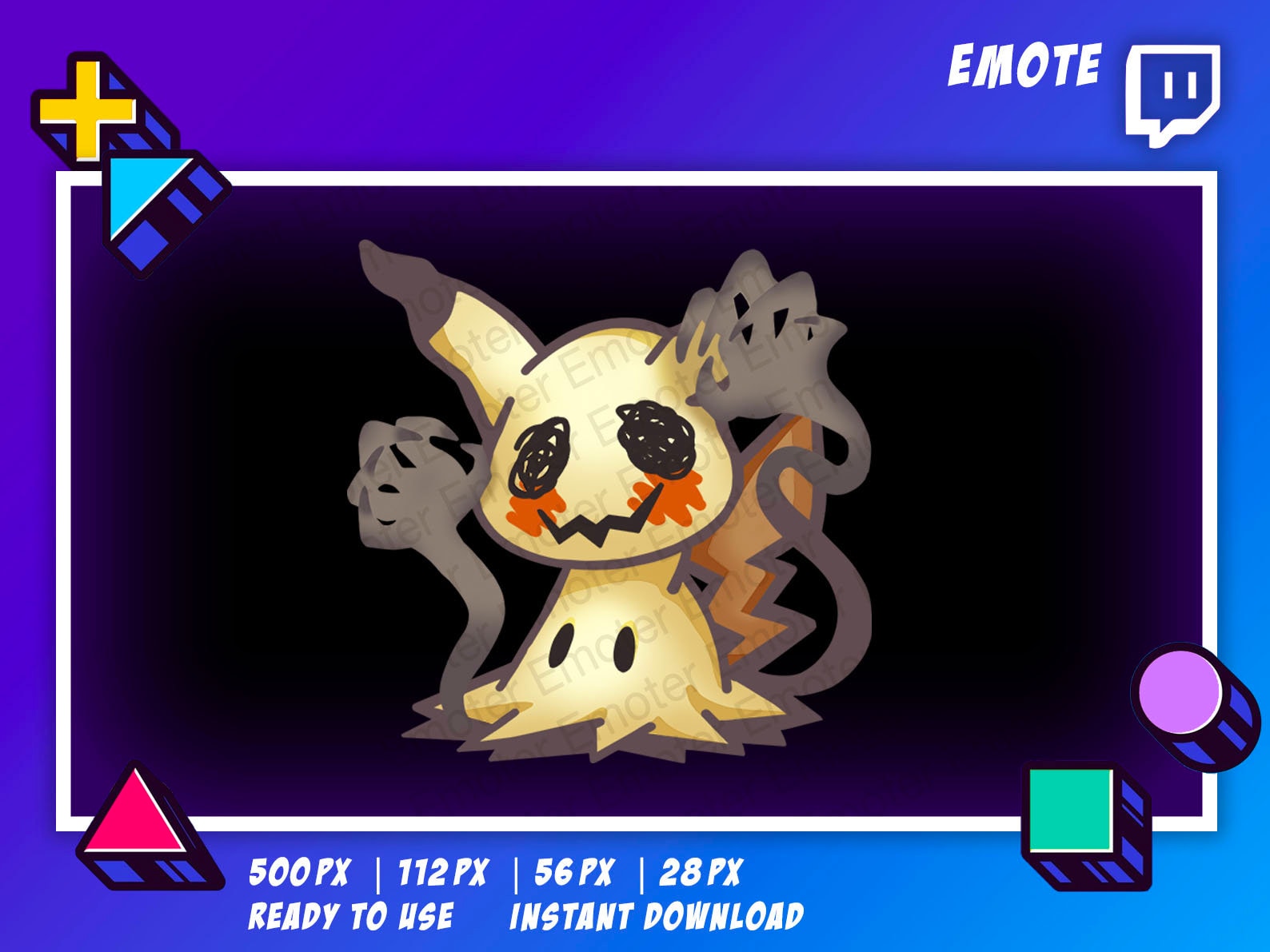 Twitch Pokemon Emote Scary Mimikyu Boo Scarlet Violet Pokemon Kawaii ...