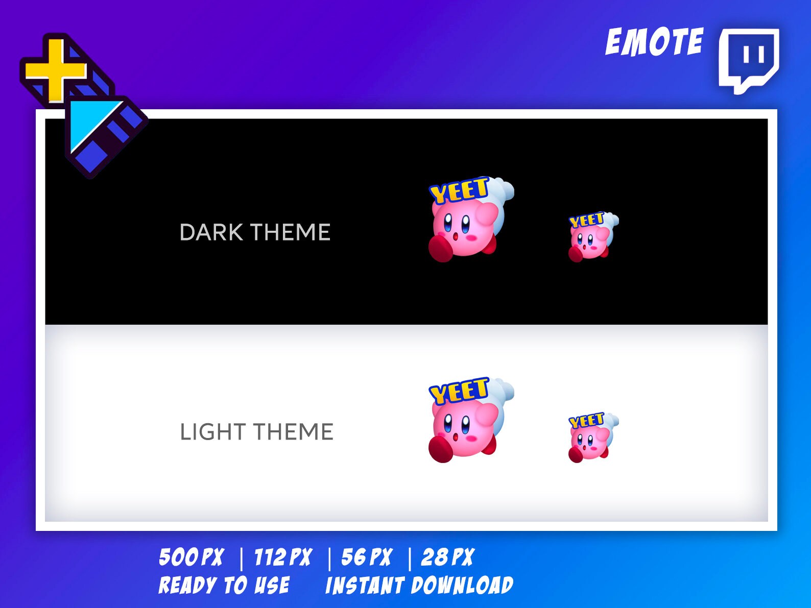 Twitch Emote Kirby Yeet Emote Super Mario Kawaii Kirby - Etsy