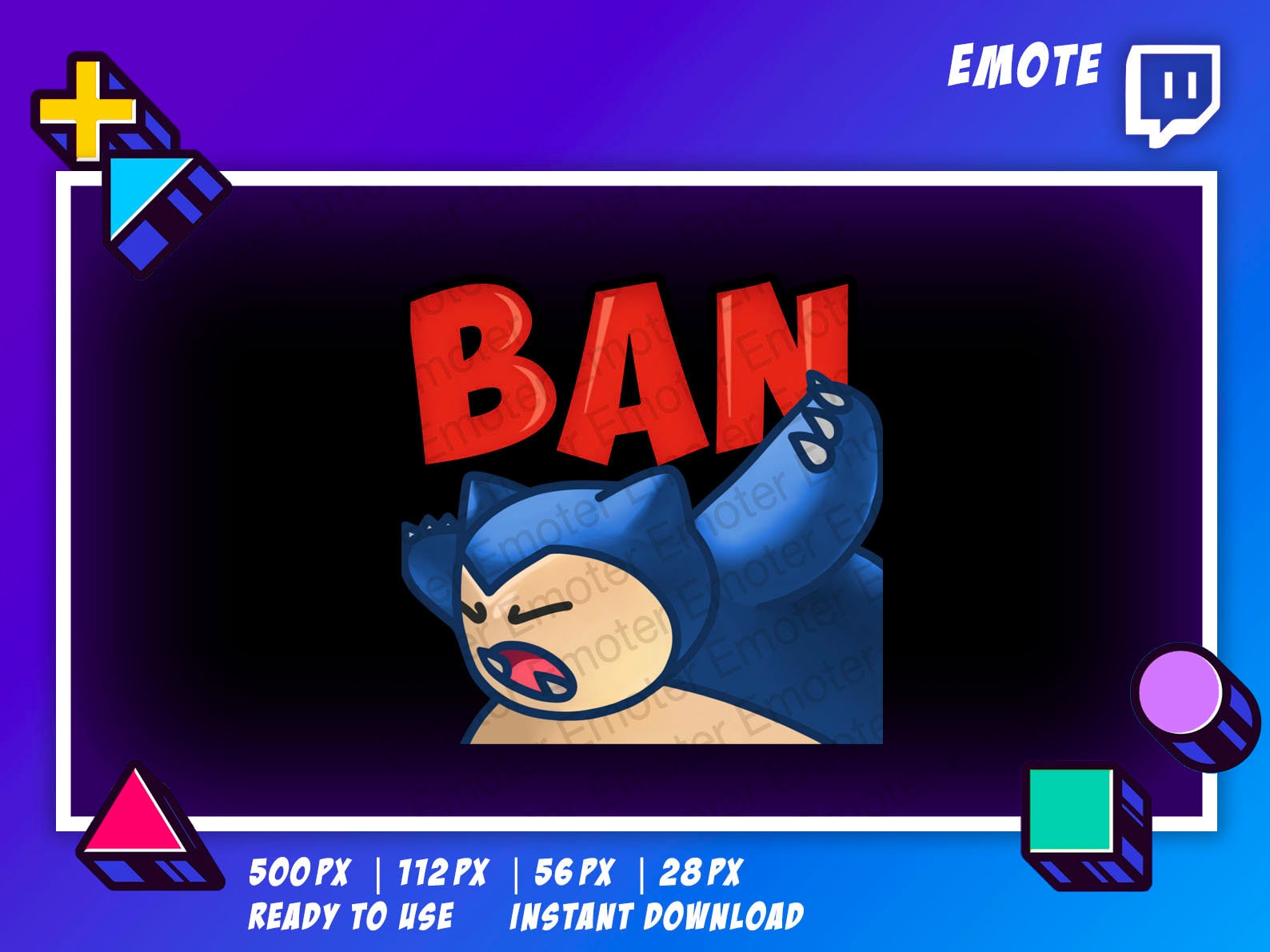 Twitch Pokemon Emote - Shiny Snorlax Mad Angry Ban - Scarlet Violet ...