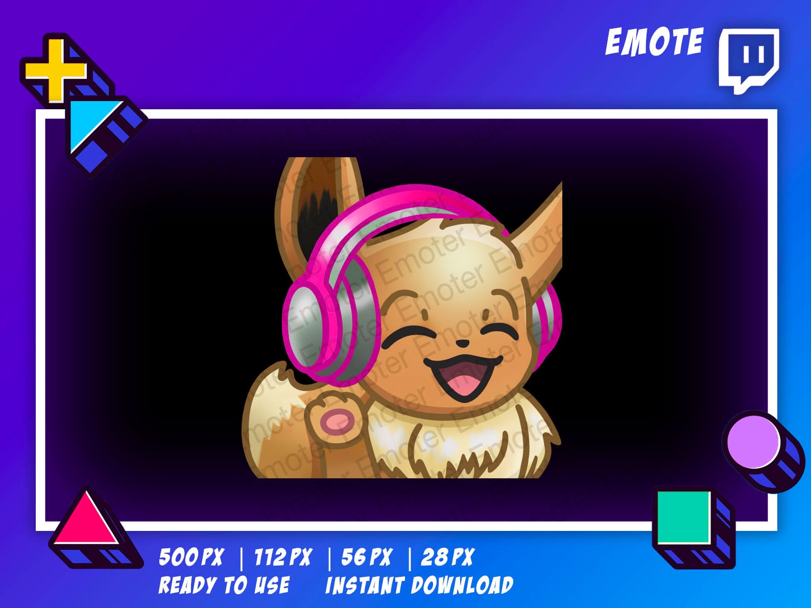 Twitch Emote Eevee Gamer Scarlet Violet Pokemon Kawaii Digital Art - Etsy