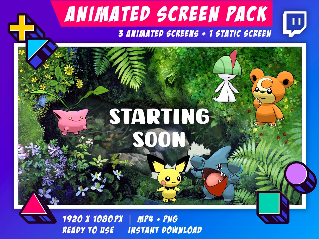 Twitch Animated Stream Screen Pack - Pokemon River Theme / Starting ...