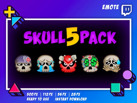 Twitch Emotes Skull Pack Cringe Cry Rage Money - Etsy