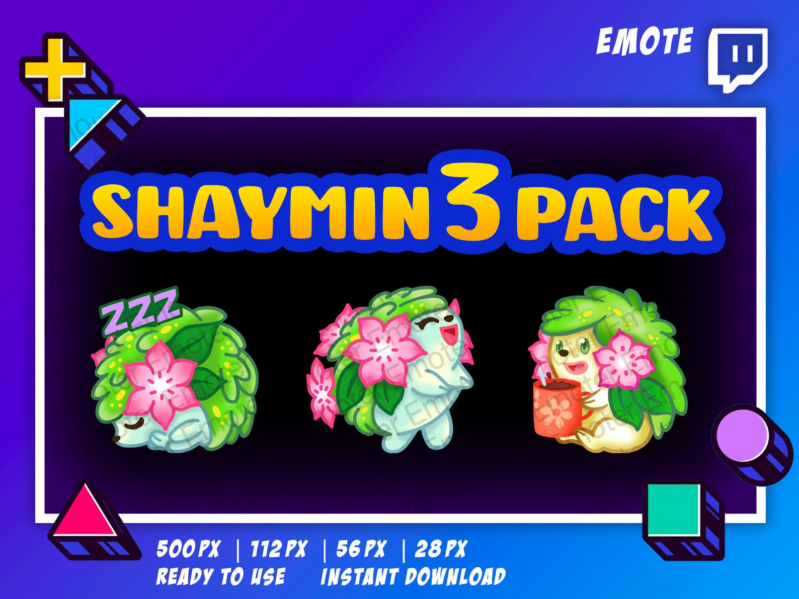 Twitch Pokemon Emote - Shaymin Emotes Pack - Legend Arceus - Sleep ...