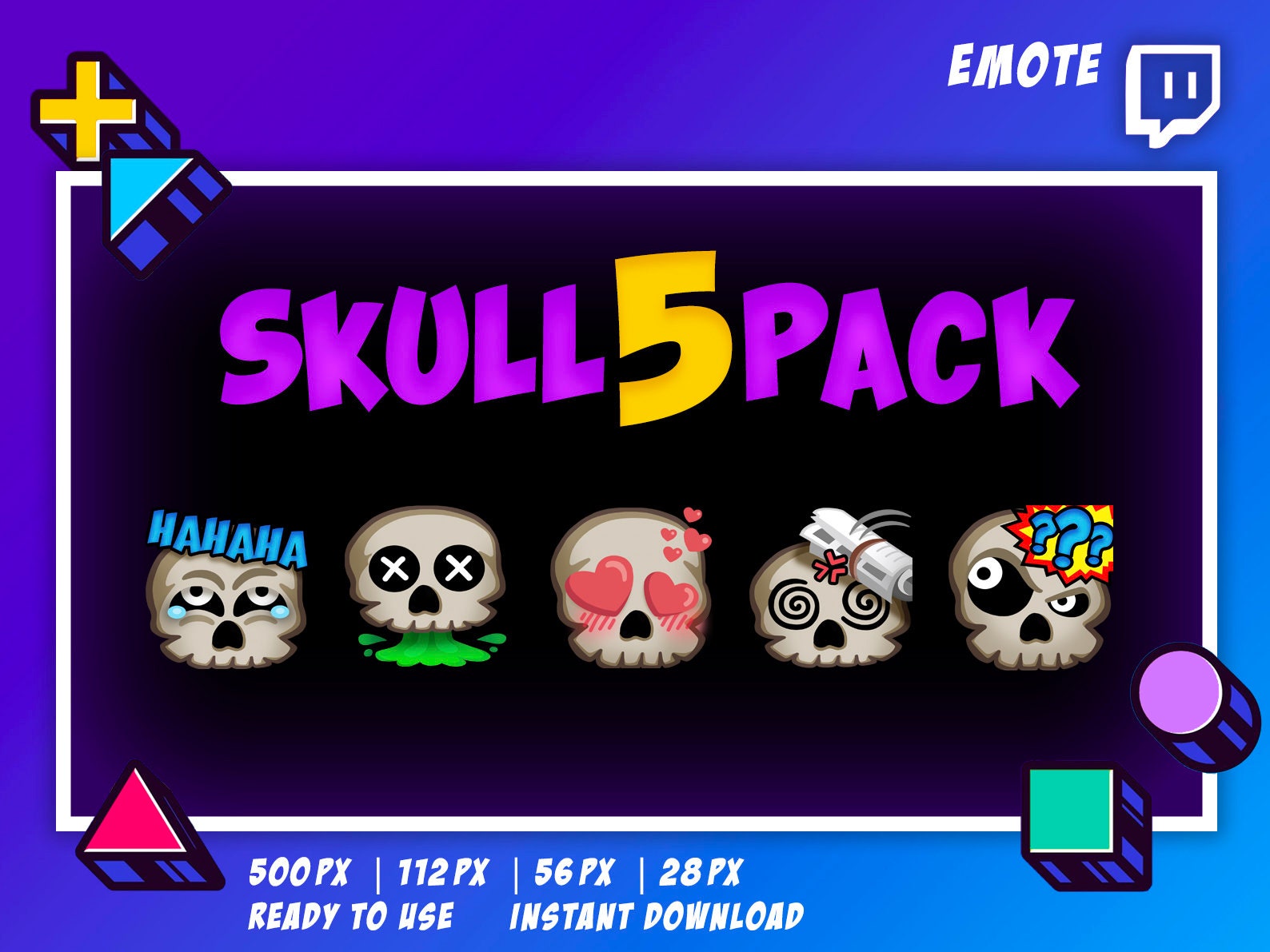 Twitch Emotes Skull Pack Funny Puke Heart Bonk Sus - Etsy
