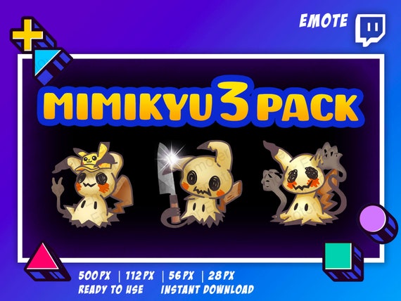 Twitch Pokemon Emote Mimikyu Emotes Pack Happy Knife | Etsy