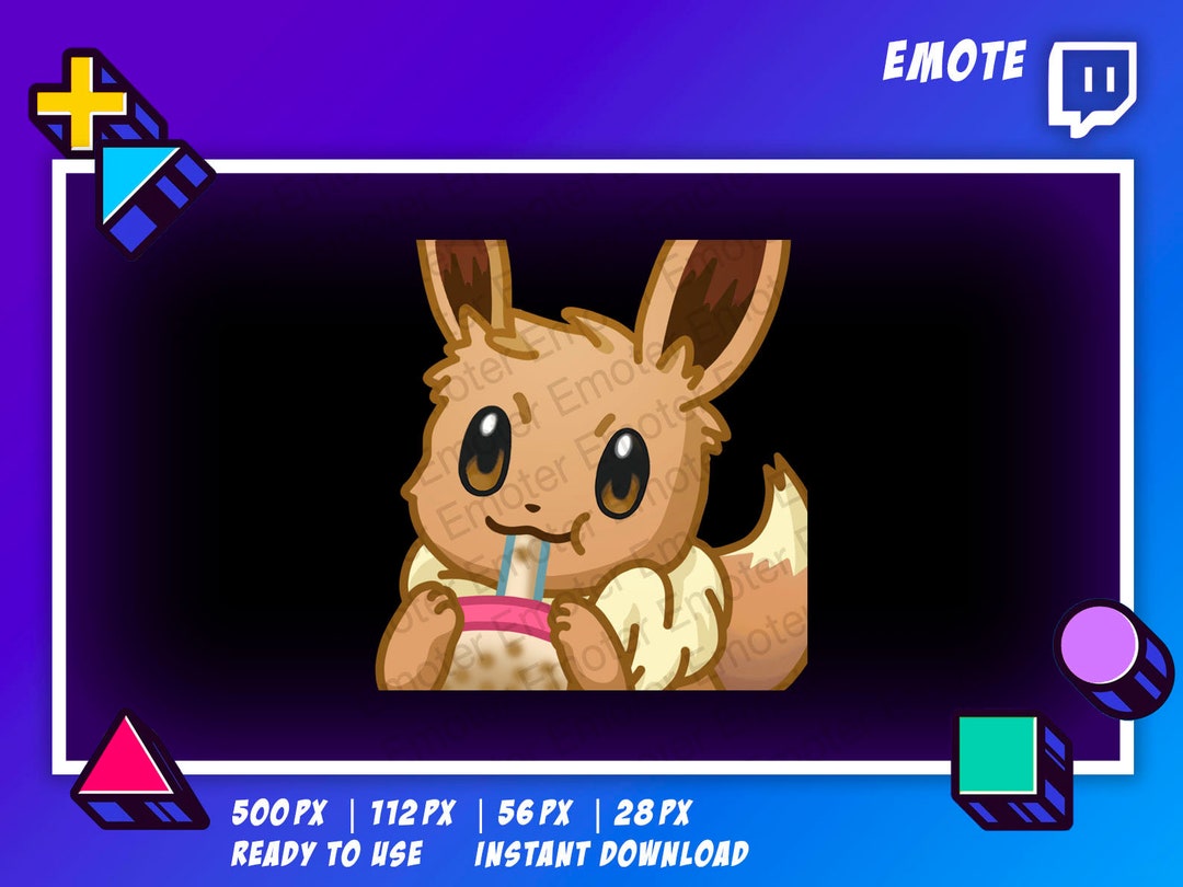 Twitch Pokemon Emote Eevee Drink Bubble Tea Scarlet Violet Pokemon ...