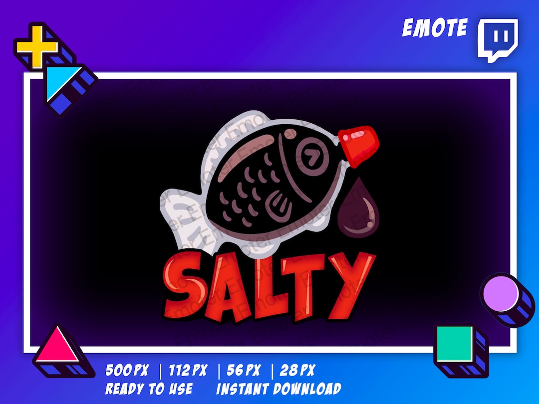 Twitch Emote - Salty - Soy Sauce Fish - Funny - Digital Art - Etsy